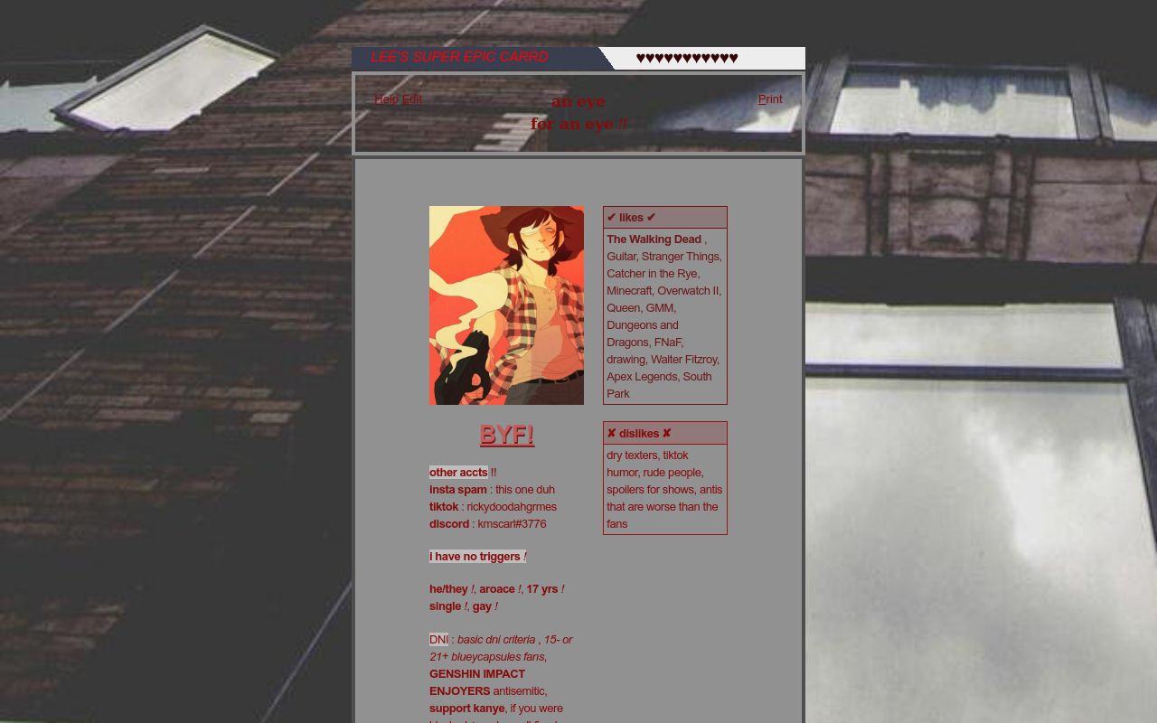 Lee's super epic carrd